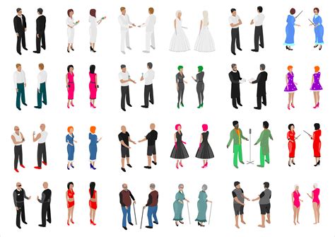 Isometric Set Of Different People 1220960 Vector Art At Vecteezy