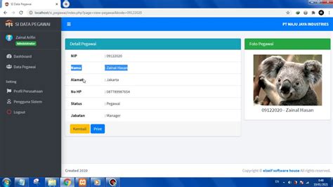 APLIKASI DATA KEPEGAWAIAN TEMPLATE APLIKASI CRUD GRATIS YouTube