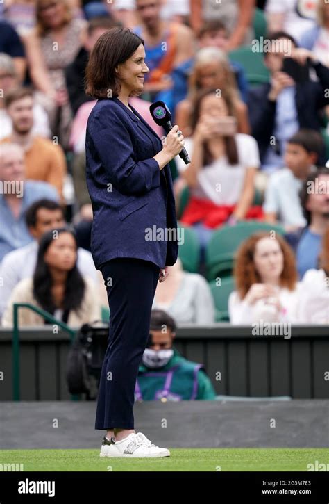 Lee Mckenzie On Centre Court On Day One Of Wimbledon At The All England Lawn Tennis And Croquet