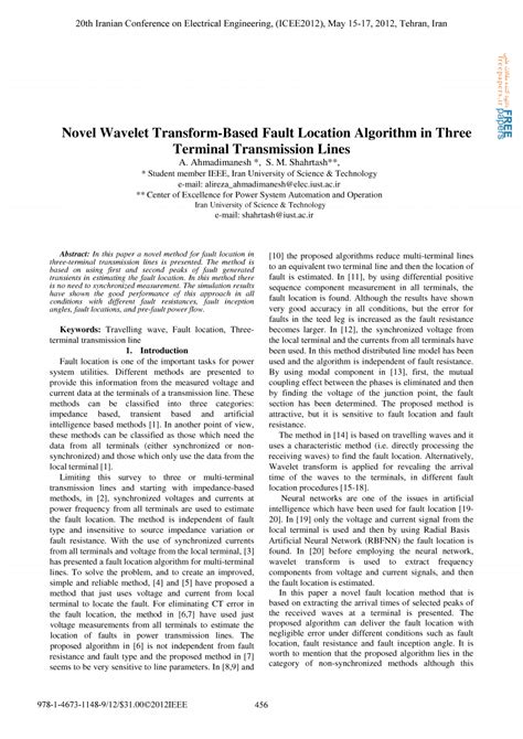 pdf novel wavelet transform based fault location algorithm in three terminal transmission lines