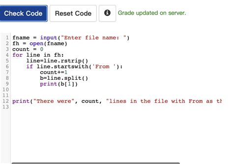 8 5 open the file mbox short txt and read it line by line when you find a line that starts with