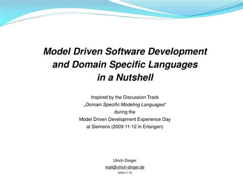 ppt model driven software development and domain specific languages in a nutshell powerpoint