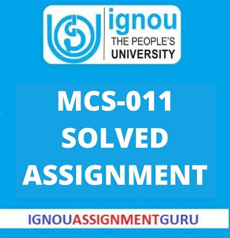 MCS 011 Problem Solving And Programming Solved Assignment 2022 2023