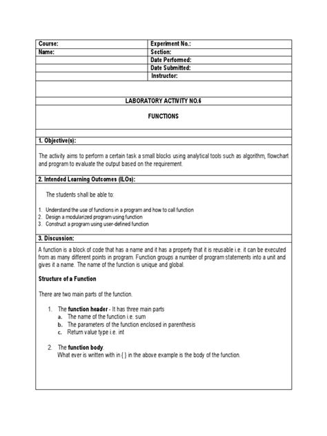 laboratory activity 6 ict pdf subroutine parameter computer programming