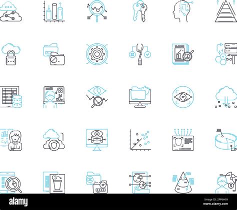 Data Planning Linear Icons Set Analysis Management Insights