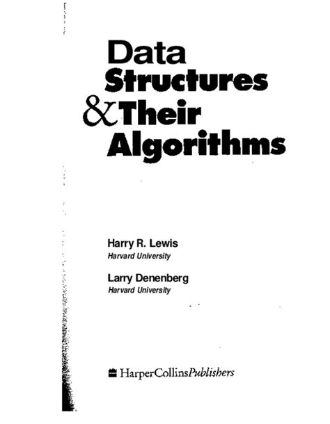 pdf data structures and their algorithms harry r lewis