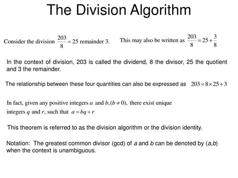 ppt the division algorithm powerpoint presentation free download id 3303950