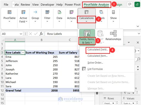How To Create Calculated Field In Pivot Table Data Model 4 Methods