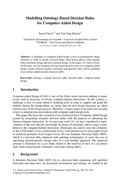 pdf modelling ontology based decision rules for computer aided design