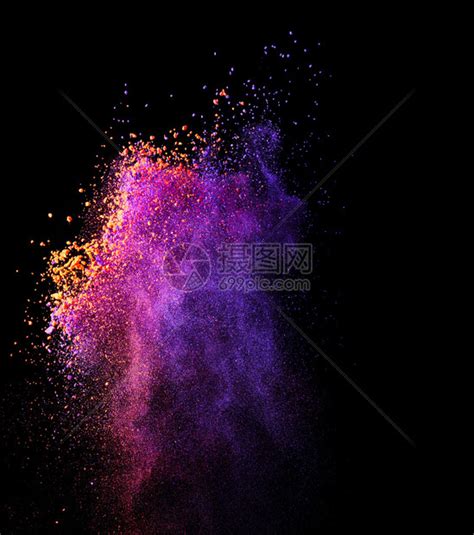 黑色背景上的彩色粉末飞溅插画图片下载 正版图片503461017 摄图网