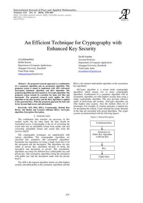 pdf an efficient technique for cryptography with enhanced key security