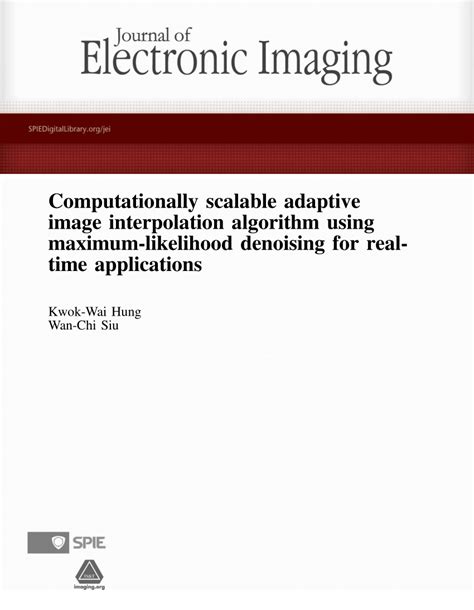 pdf computationally scalable adaptive image interpolation algorithm using maximum likelihood