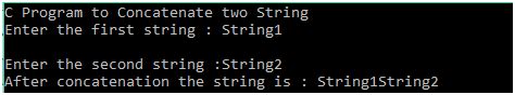 C Program To Concatenate Two Strings Quescol