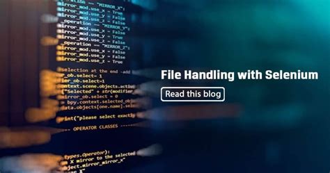 file handling in selenium with apache poi
