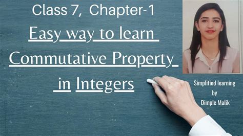 commutative property in integers class 7 integers chapter 1 property of integers youtube