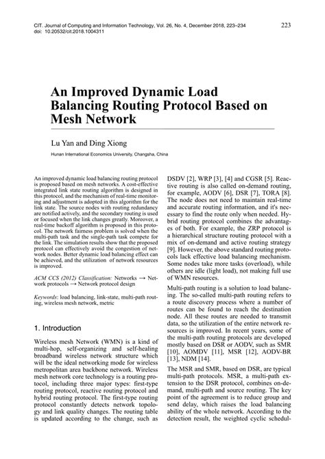 pdf an improved dynamic load balancing routing protocol based on mesh network