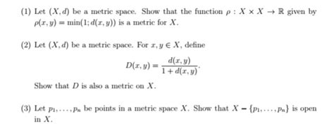 solved 1 let x d be a metric space show that the
