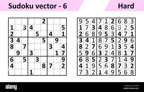 Sudoku Game With Answers Simple Vector Design Set Sudoku Blank
