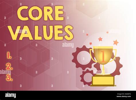 Hand Writing Sign Core Values Business Overview Principles Which Guide