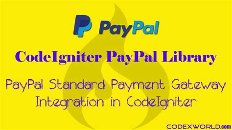 paypal payment gateway integration in codeigniter youtube