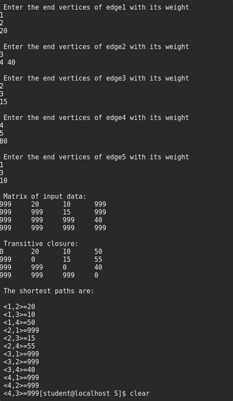 c program to implement warshalls algorithm to find path matrix images