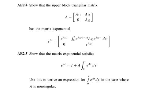 solved ae2 4 show that the upper block triangular matrix a1