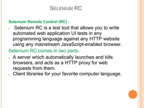 Automation Testing Using Selenium PPT