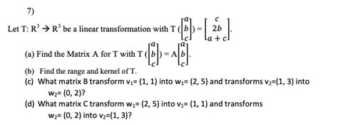 solved let t r3→r3 be a linear transformation with