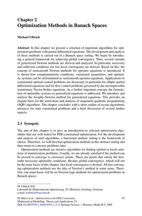 pdf optimization methods in banach spaces
