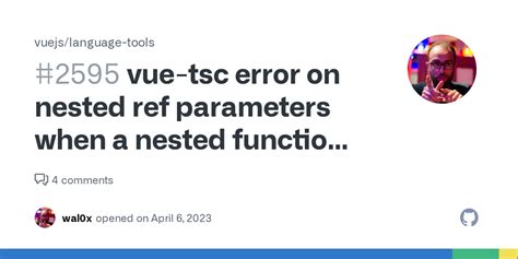 vue tsc error on nested ref parameters when a nested function is added in a reactive object