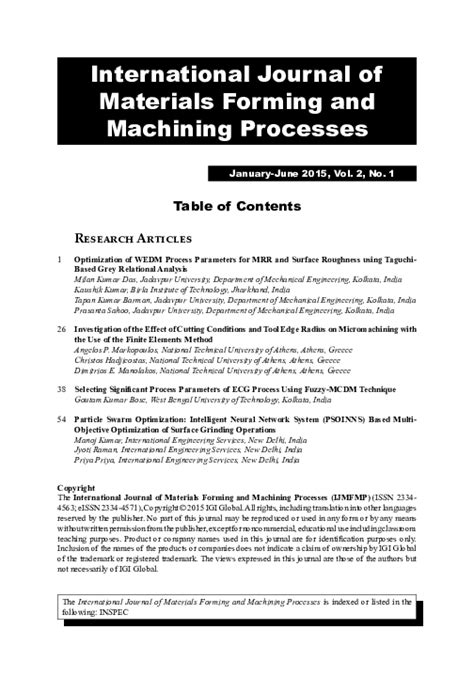 pdf optimization of wedm process parameters for mrr and surface roughness using taguchi based