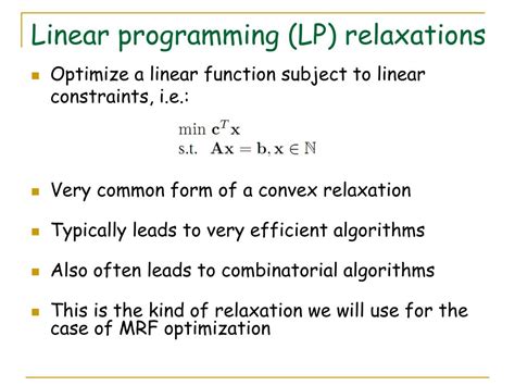 ppt mrf optimization based on linear programming relaxations powerpoint presentation id 4364649