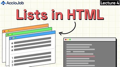 Lists In HTML What Are Ordered And Unordered Lists Lecture 4 YouTube