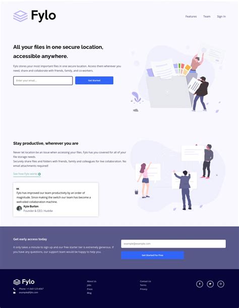 frontend mentor responsive fylo landing page using pure html and css coding challenge solution
