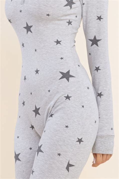 Pajama With Open Butt Flap Sexy Sleep Suit Grey Big Star Etsy