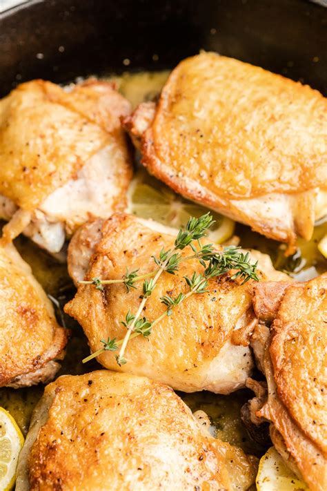Oven Baked Lemon Chicken Thighs Bone In Or Boneless The Whole Cook