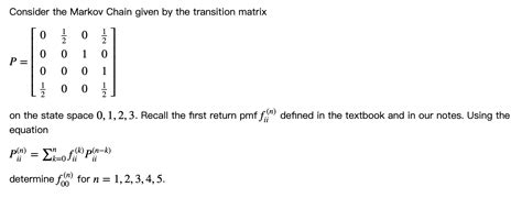 solved consider the markov chain given by the transition