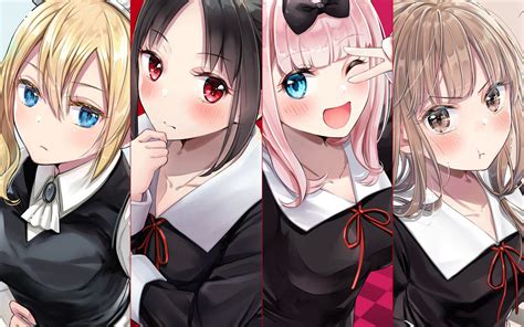 Anime Girls Collage Kaguya Sama Love Is War Group Of Women Blushing Women Quartet Schoolgirl One