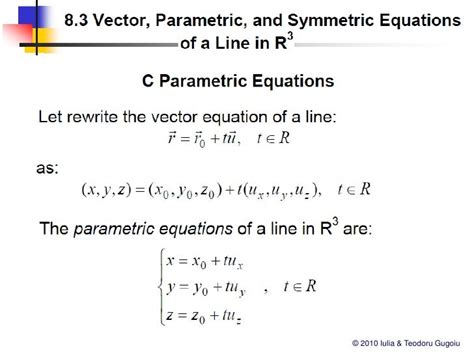 3a vector parametric and symmetric equations of a line in r3