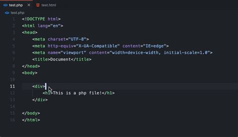 html vs code doesn t auto open the class attribute in php files stack overflow