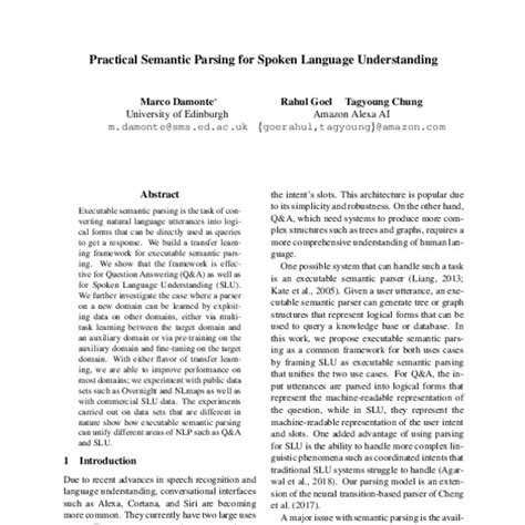 practical semantic parsing for spoken language understanding acl anthology