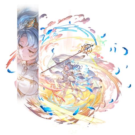 Sophia Granblue Fantasy Granblue Fantasy Official Art 1girl D Arm Up Barefoot Blue