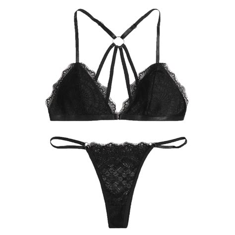 Ehqjnj Lingerie Womens Lingerie Lace Three Point Strap Bikini Suit Lingerie Plus Size Set With