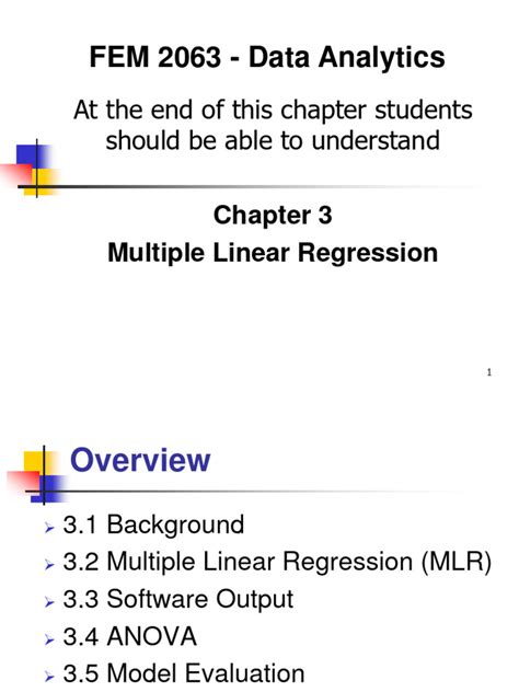 chapter 3 multiple linear regression pdf errors and residuals linear regression