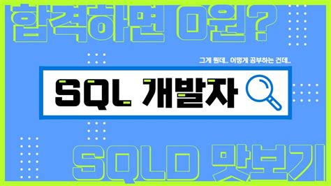 sqld sql 개발자 과정 맛보기 강의 [와우패스] youtube