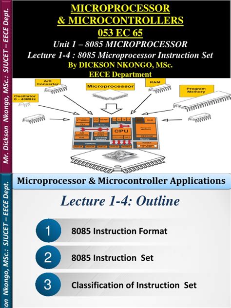 unit 1 microprocessor microcontroller lecture 4 8085 instruction set pdf computer