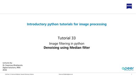 tutorial 33 image filtering in python median filter for denoising images youtube