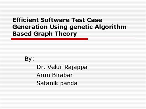 efficient software test case generation using genetic algorithm