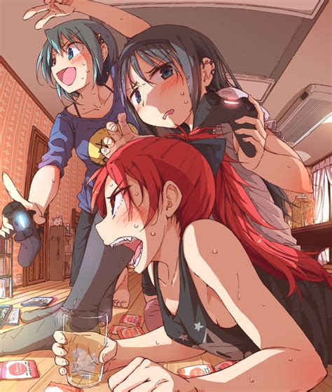 Akemi Homura Miki Sayaka And Sakura Kyoko Mahou Shoujo Madoka Magica And 1 More Drawn By