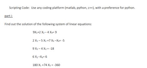 Solved Scripting Code Use Any Coding Platform Matlab Chegg
